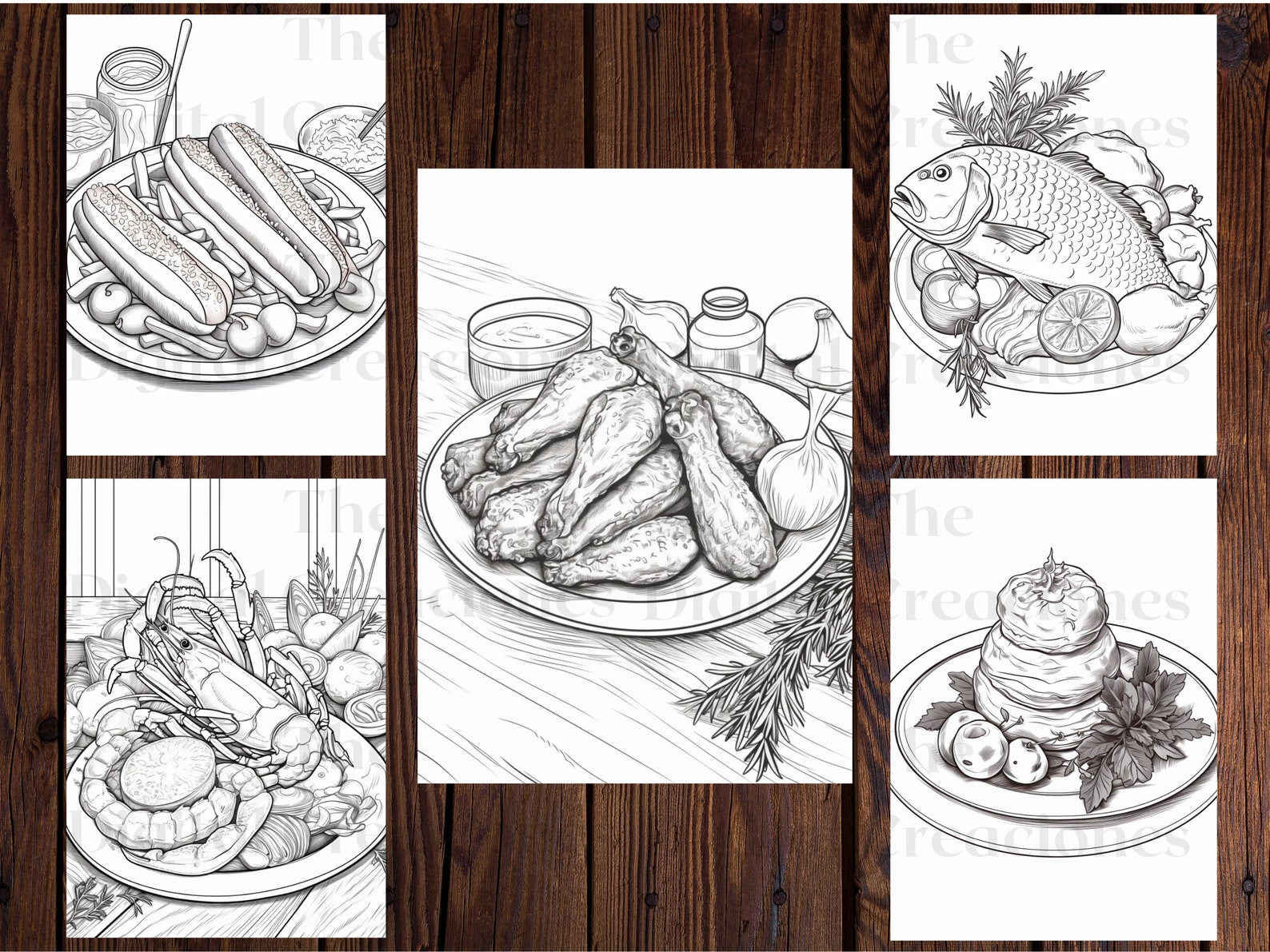 American Food Coloring Book 25 Adults and Kids Printable Coloring Books ...