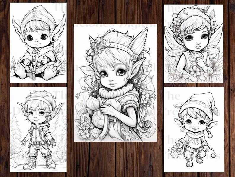 25 Baby Elves Coloring Pages for Adults| Colouring Pages | Fantasy Baby ...