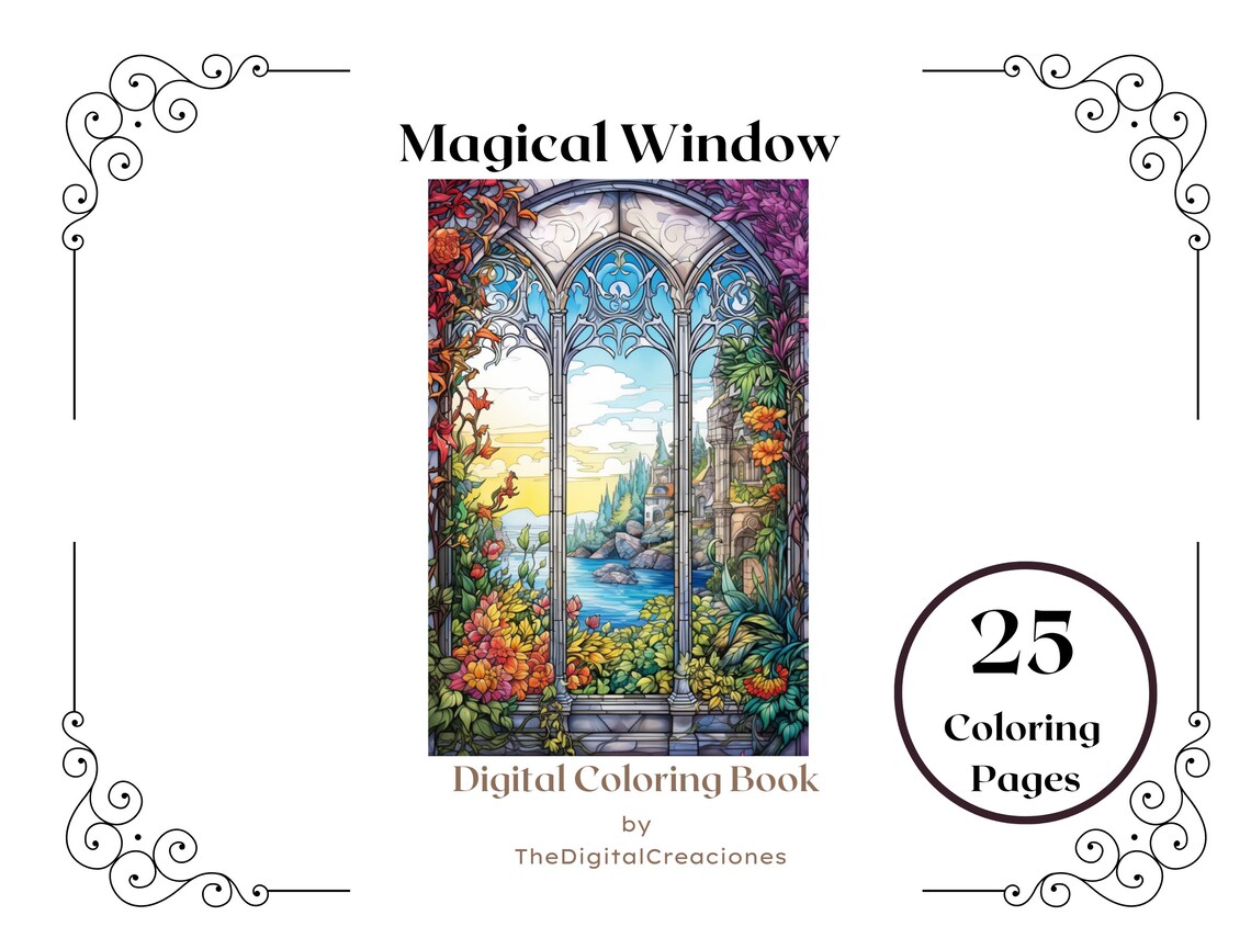 Magical Window Coloring Book 25 Adults and Kids Printable Coloring ...