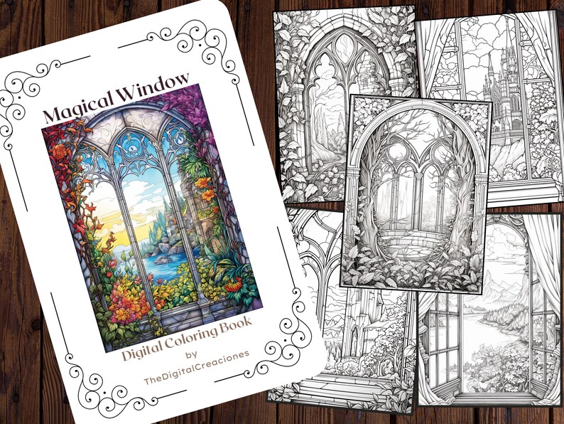 Magical Window Coloring Book 25 Adults and Kids Printable Coloring ...