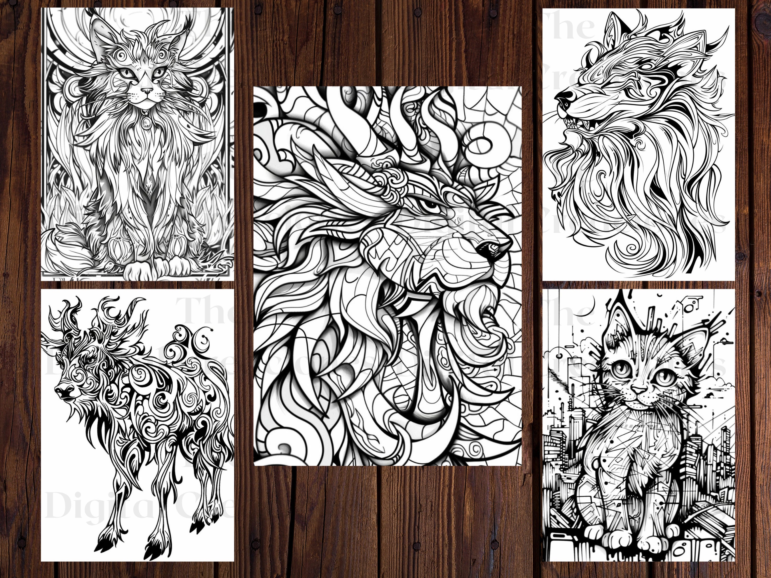 25 Graffiti Animals Coloring Book| Printable African Animal Coloring ...