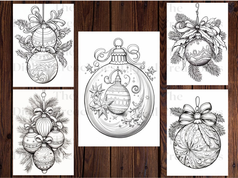 Christmas Ornaments Coloring Book | 25 Printable Pages (PDF) - Etsy