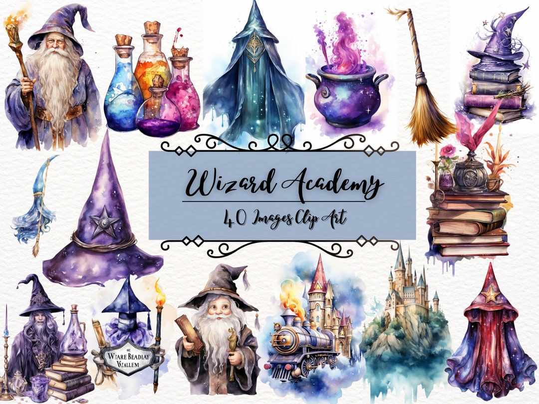 Wizard Academy Clipart |wizard School Clipart Bundle | Commercial Use ...