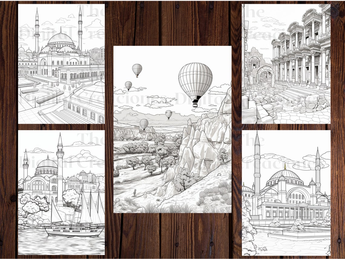 Turkey Landscape Coloring Book 25 Adults and Kids Printable Coloring ...