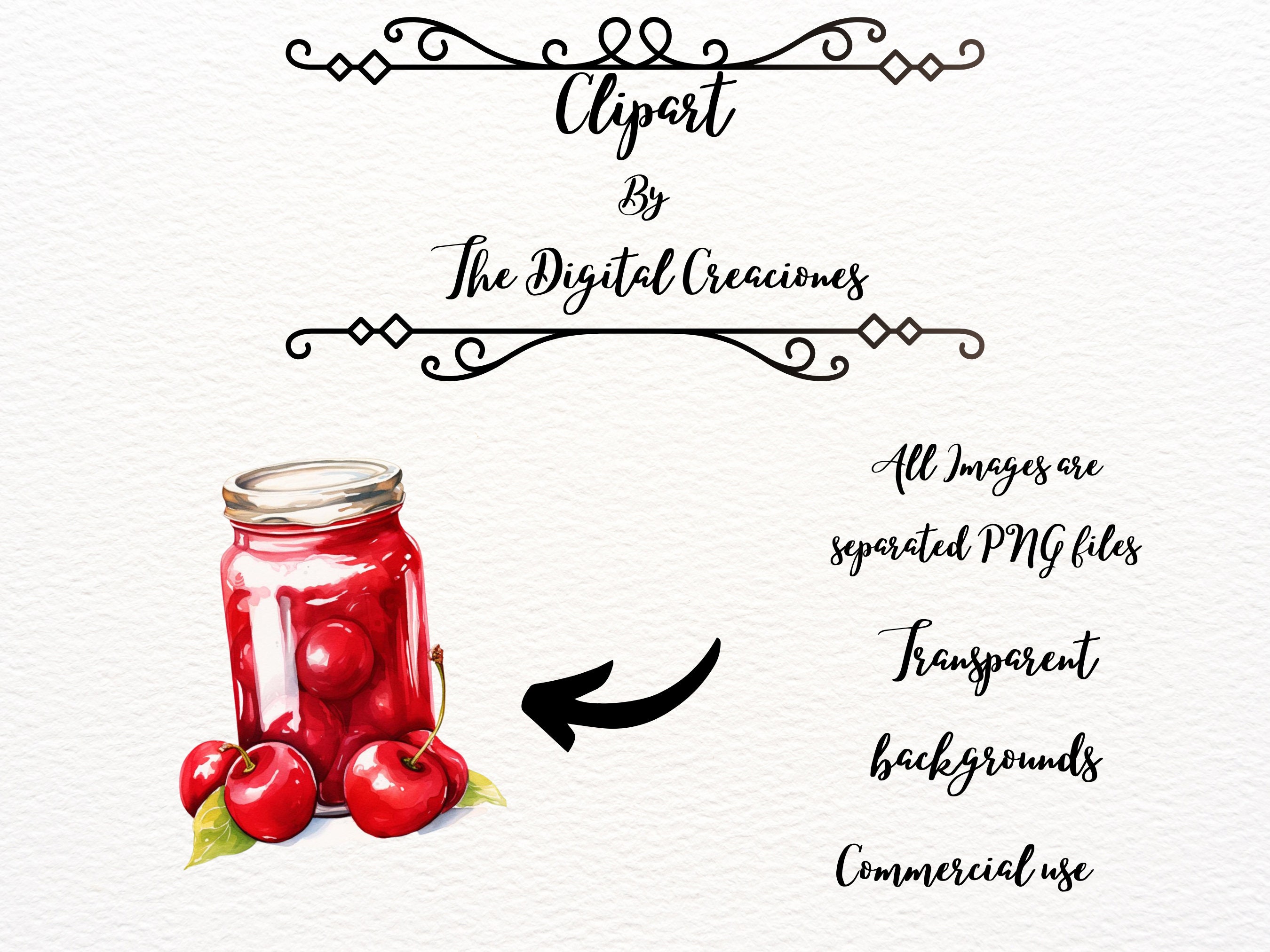 Cherry Clipart bundle-watercolor Clipart-40 Images Bundle PNG Format ...