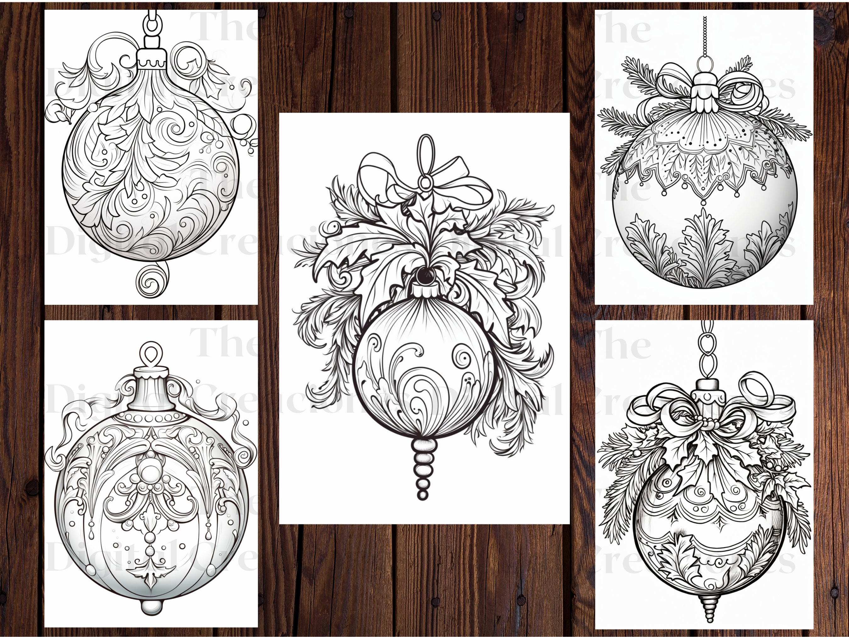 Christmas Ornaments Coloring Book | 25 Printable Pages (PDF) - Etsy