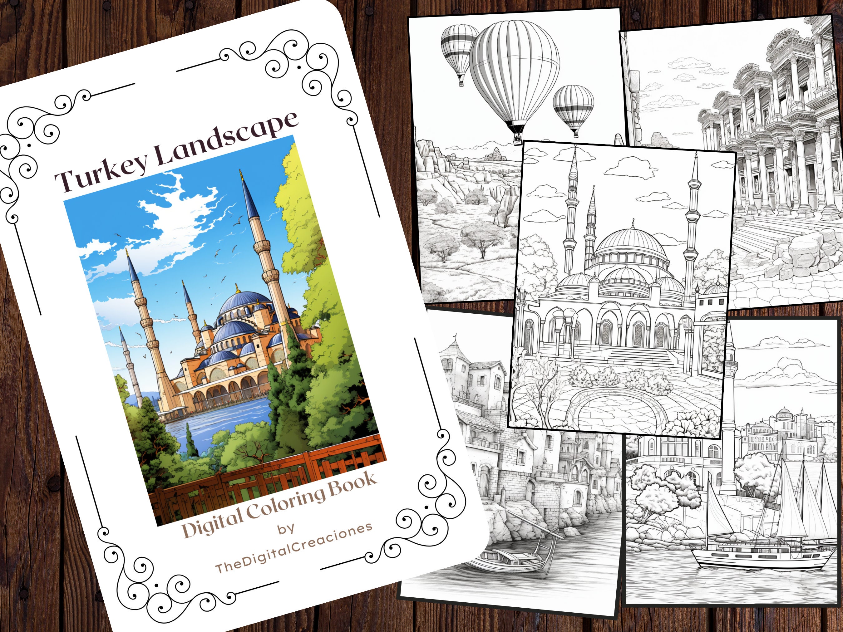 Turkey Landscape Coloring Book 25 Adults and Kids Printable Coloring ...