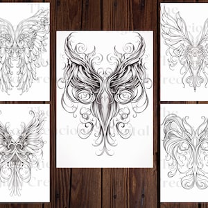 25 Fairy Wings Coloring Book |fairy Magic Wings Butterfly| Adults and ...