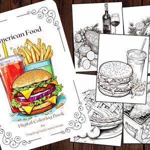 American Food Coloring Book 25 Adults and Kids Printable Coloring Books ...