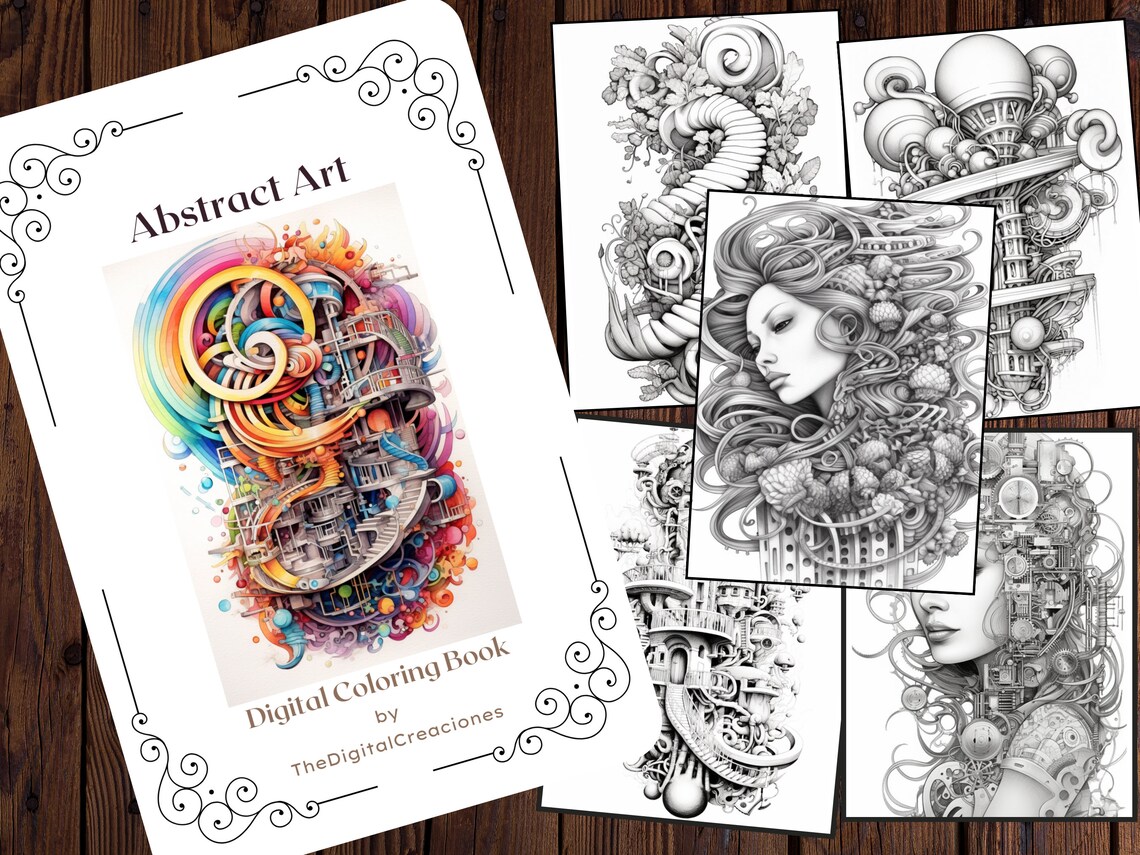 25 Abstract Art Coloring Book Fantasy Colouring Book adults and Kids ...