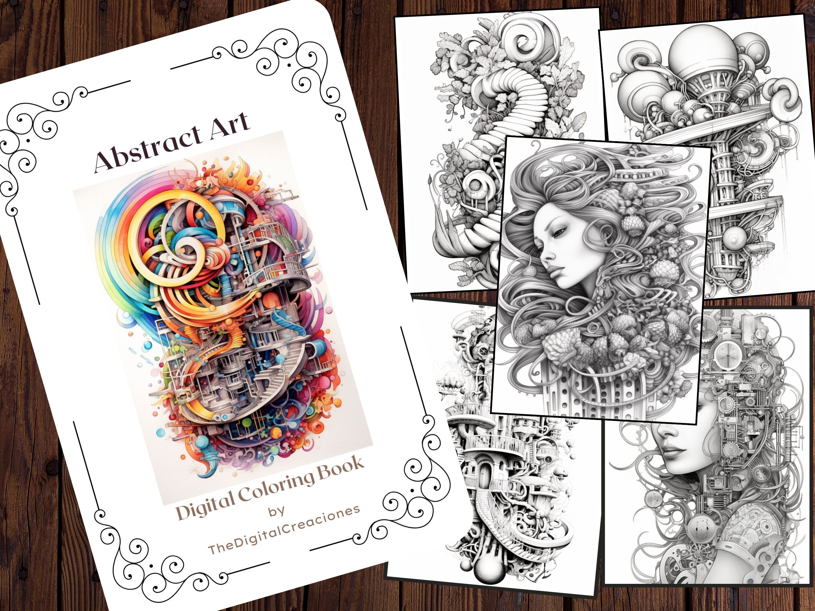 Abstract Art Coloring Book | 25 Fantasy Pages (printable PDF) - Etsy