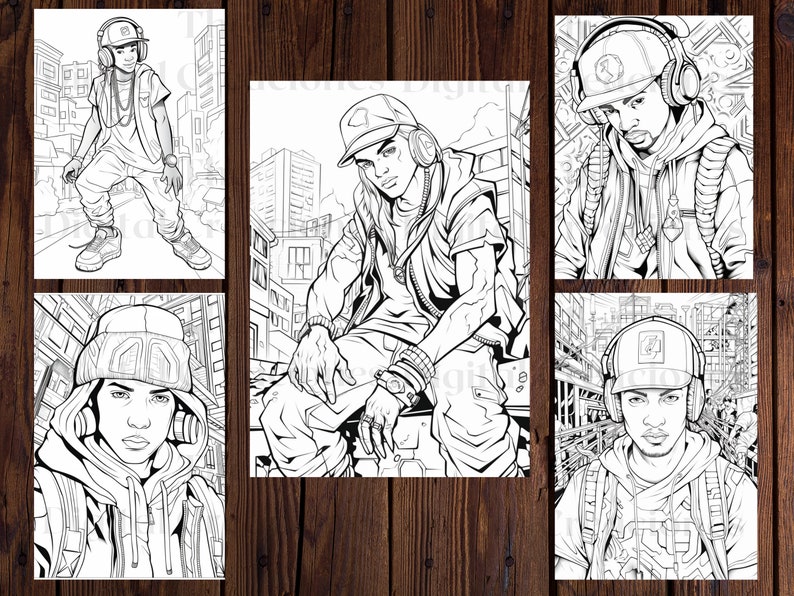 Cool Guys Coloring Book | Graffiti Art, Abstract Designs (digital ...