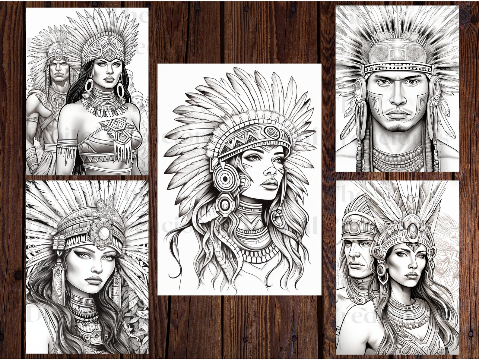 25 Aztecs Coloring Book |woman Colouring Pages|adults and Kids Coloring ...