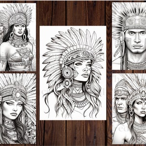 25 Aztecs Coloring Book |woman Colouring Pages|adults and Kids Coloring ...