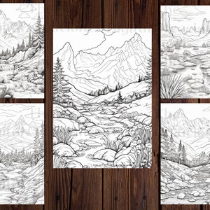 25 Landscape Coloring Book| Intricate Landscape Themed Coloring Pages ...