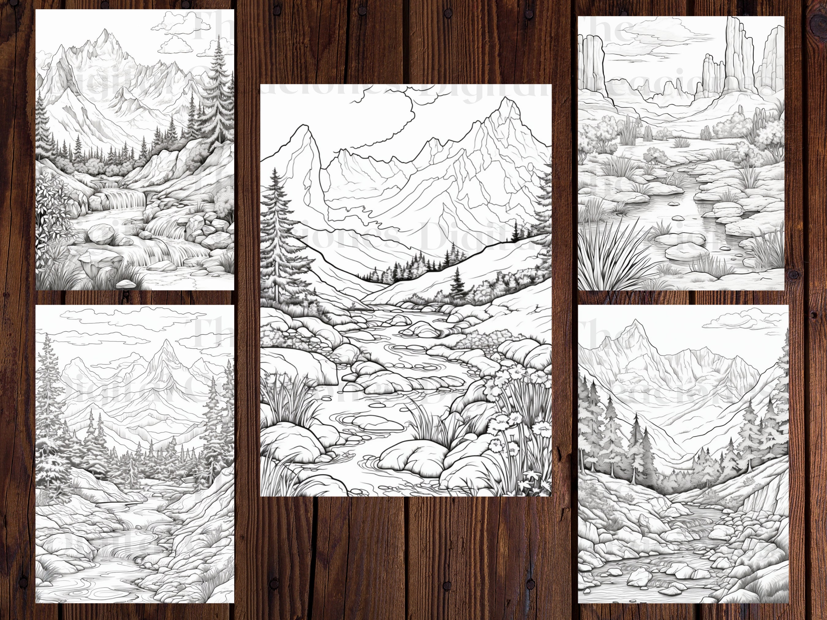 25 Landscape Coloring Book Intricate Landscape Themed Coloring Pages ...