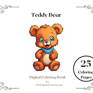 Teddy Bear Coloring Book 25 Adults and Kids Printable Coloring Books ...