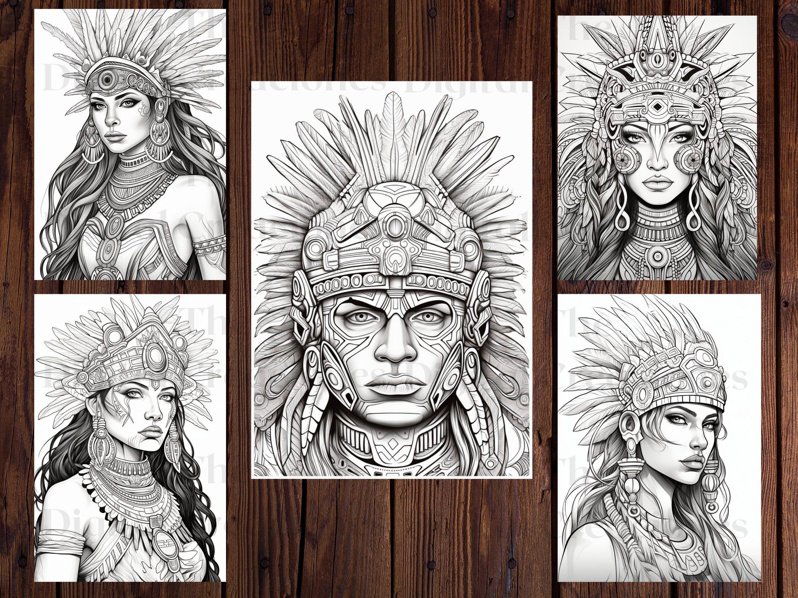 25 Aztecs Coloring Book |woman Colouring Pages|adults and Kids Coloring ...