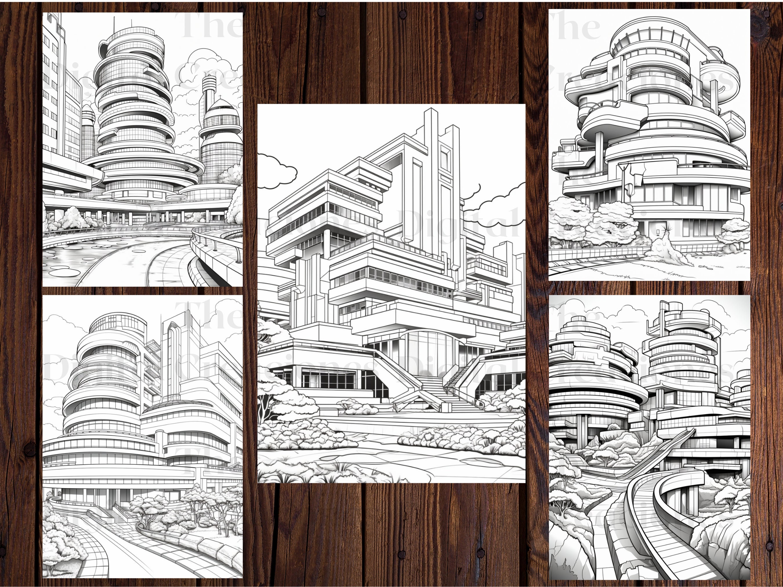 25 Future City Coloring Booksfuturistic City Scenesfantasy ...