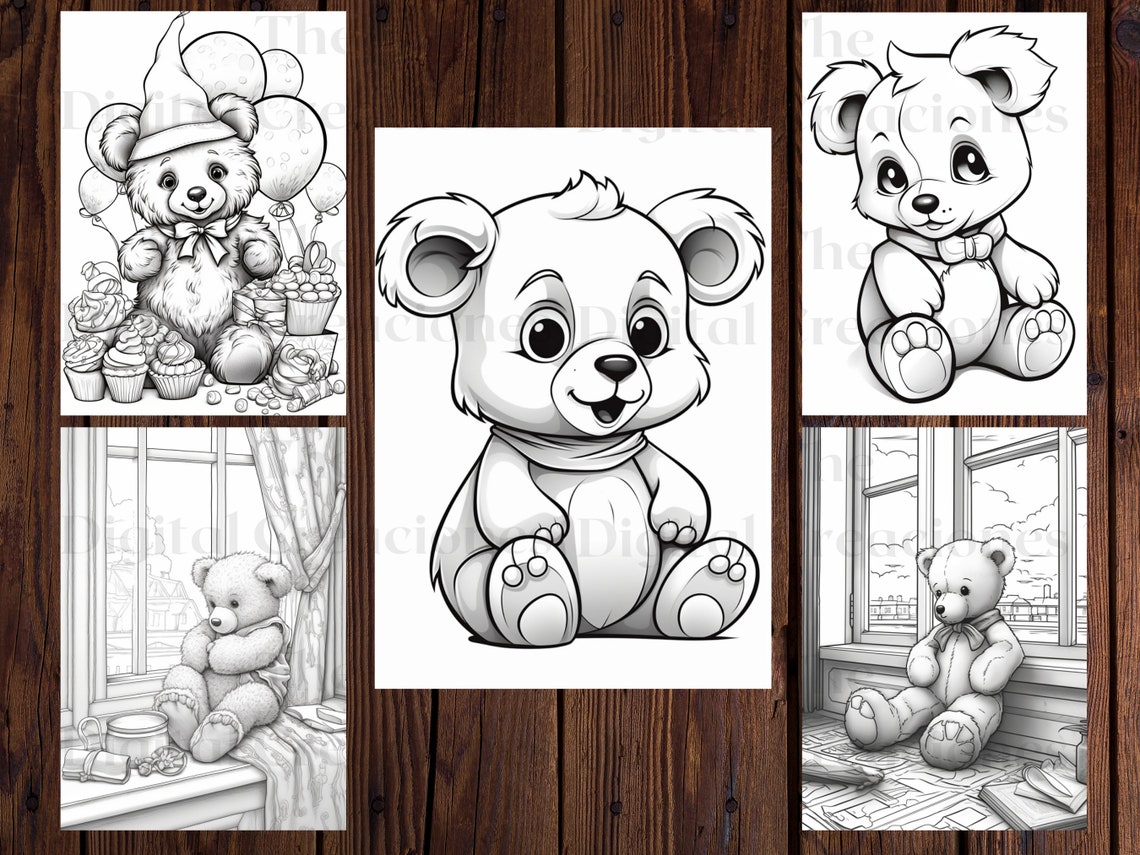 Teddy Bear Coloring Book 25 Adults and Kids Printable Coloring Books ...