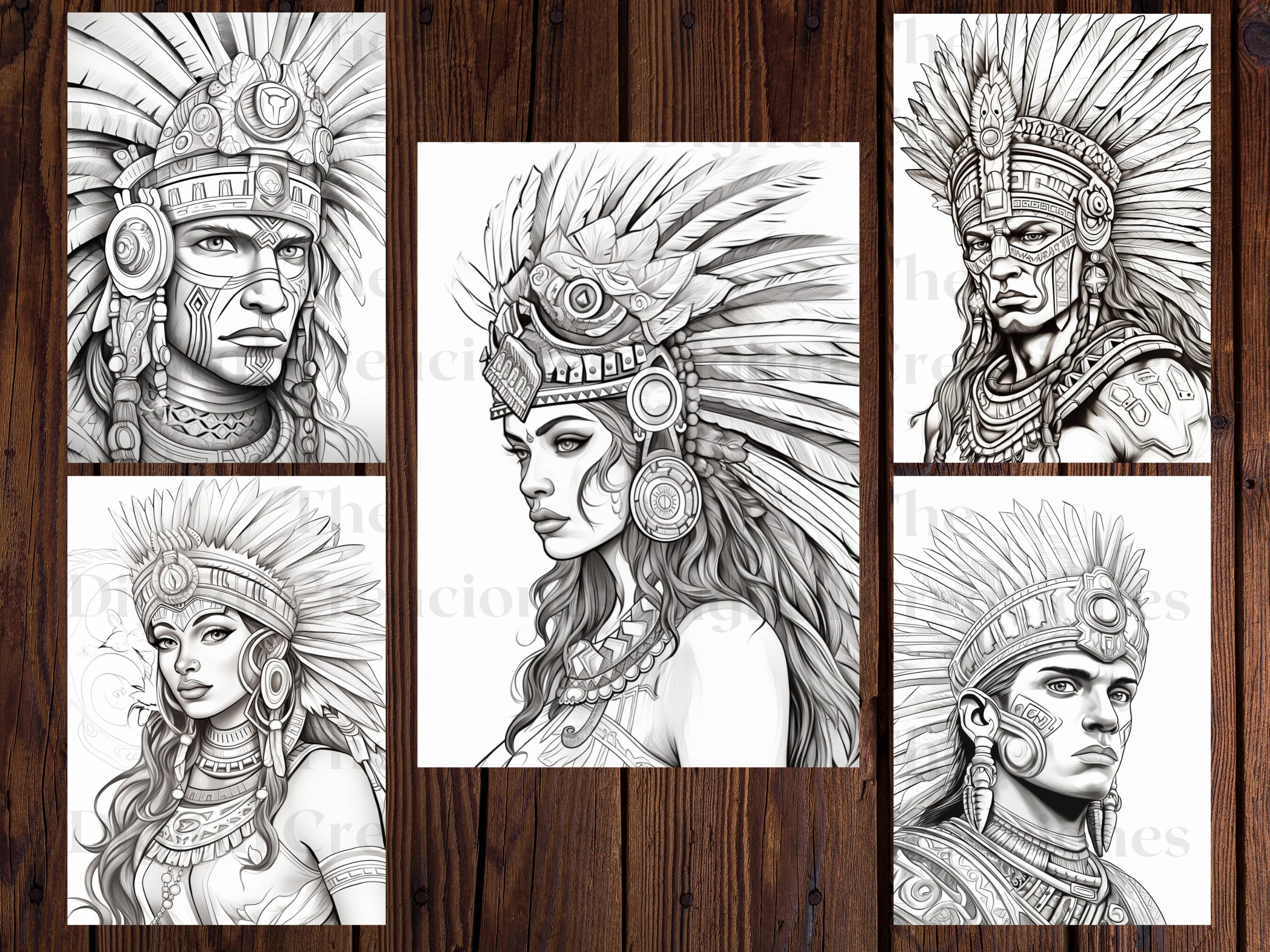 25 Aztecs Coloring Book |woman Colouring Pages|adults and Kids Coloring ...