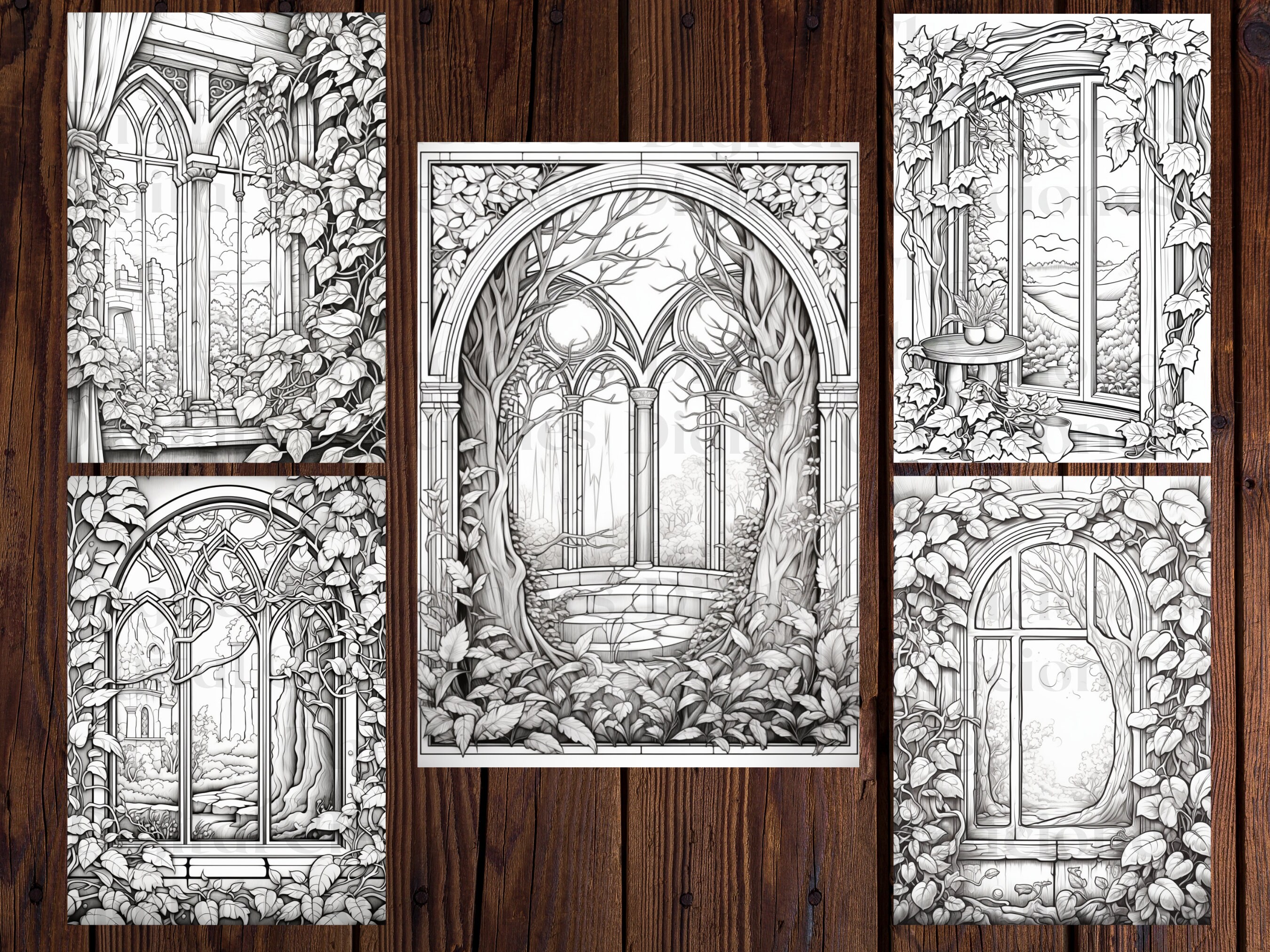 Magical Window Coloring Book 25 Adults and Kids Printable Coloring ...