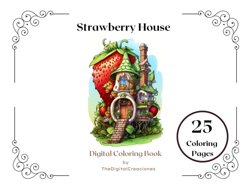 25 Strawberry House Coloring Booksweetness Strawberry Housesprintable ...