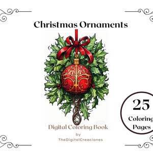 Christmas Ornaments Coloring Book | 25 Printable Pages (PDF) - Etsy