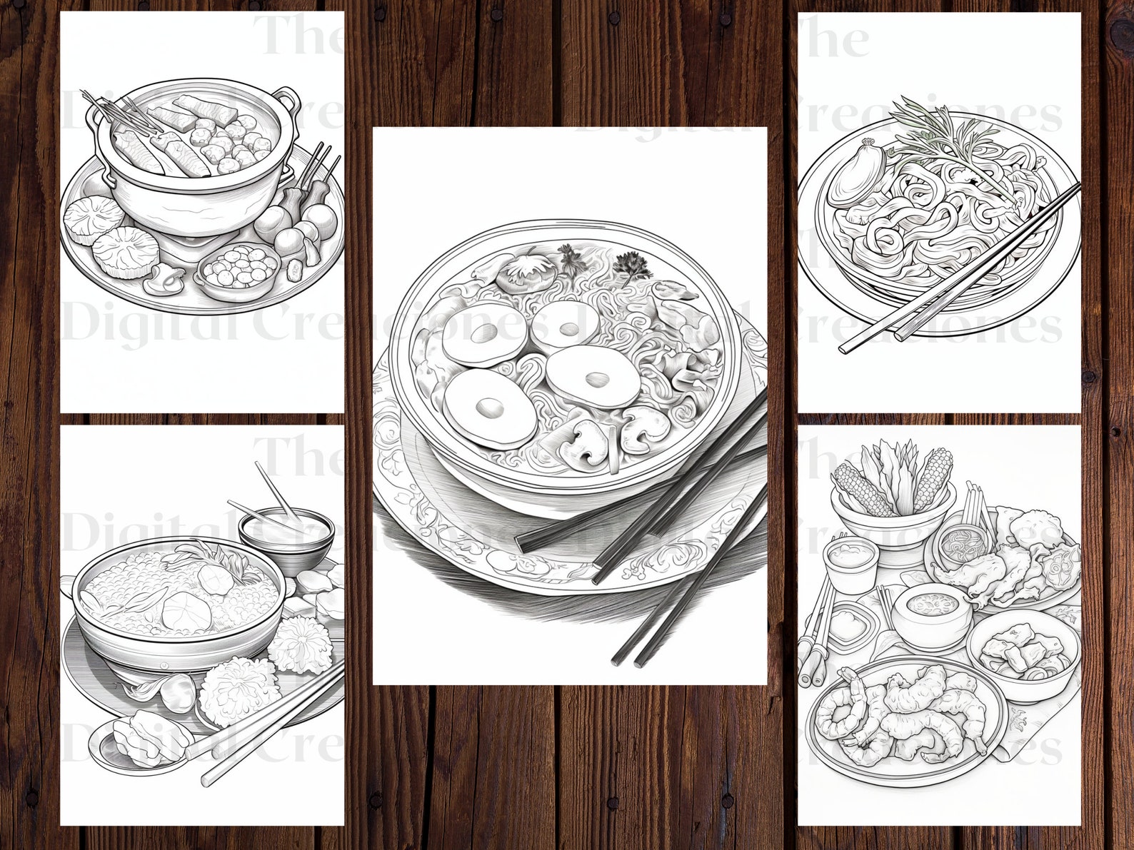 25 Chinese Food Coloring Book |chinese Food Takeout| Food Drinks ...