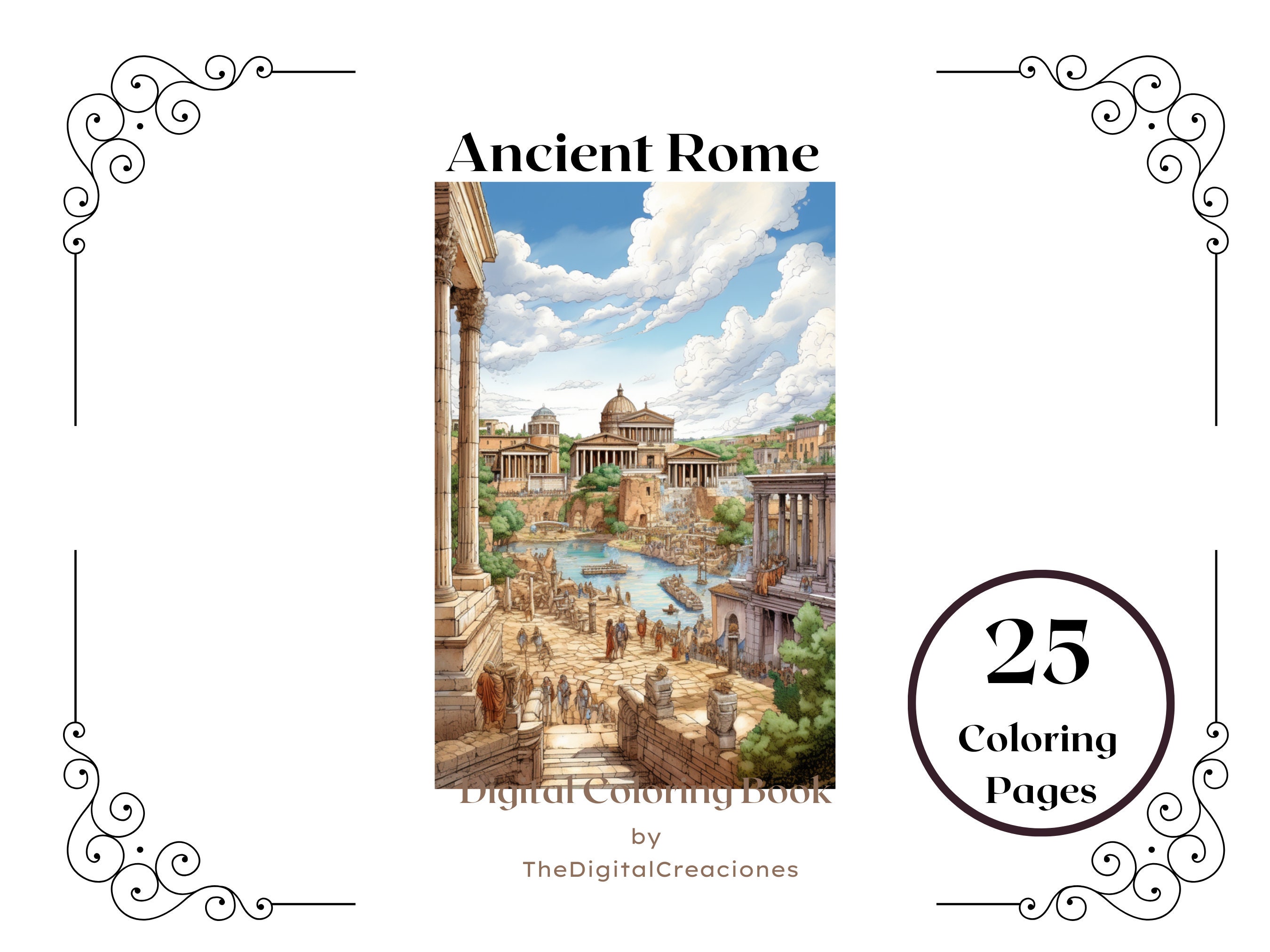 25 Ancient Rome Coloring Book Adults Kids Coloring Pages Instant ...