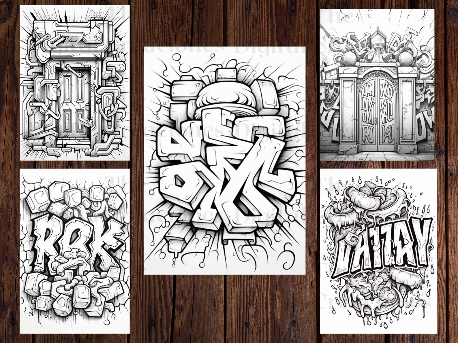 25 Cool Graffiti Coloring Book|abstract Street Art| Adults and Kids ...