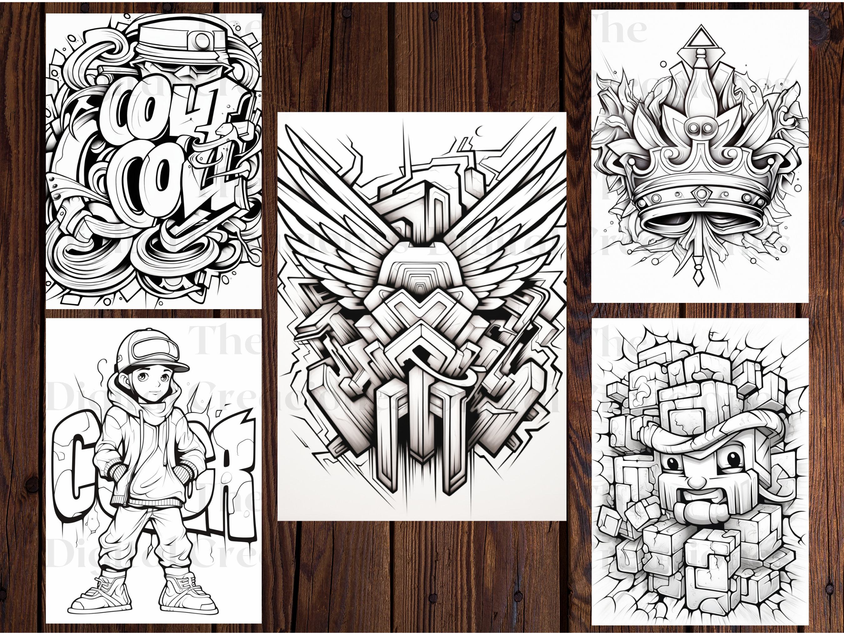 25 Graffiti Coloring Book |abstract Street Art | Adults and Kids ...