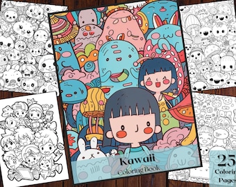 Kawaii Coloring Pages 50 Pages Cute Coloring Pages for Kids and Adults ...
