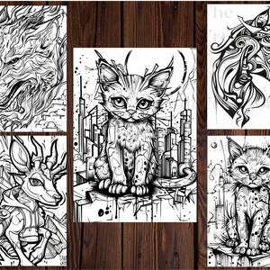 25 Graffiti Animals Coloring Book| Printable African Animal Coloring ...