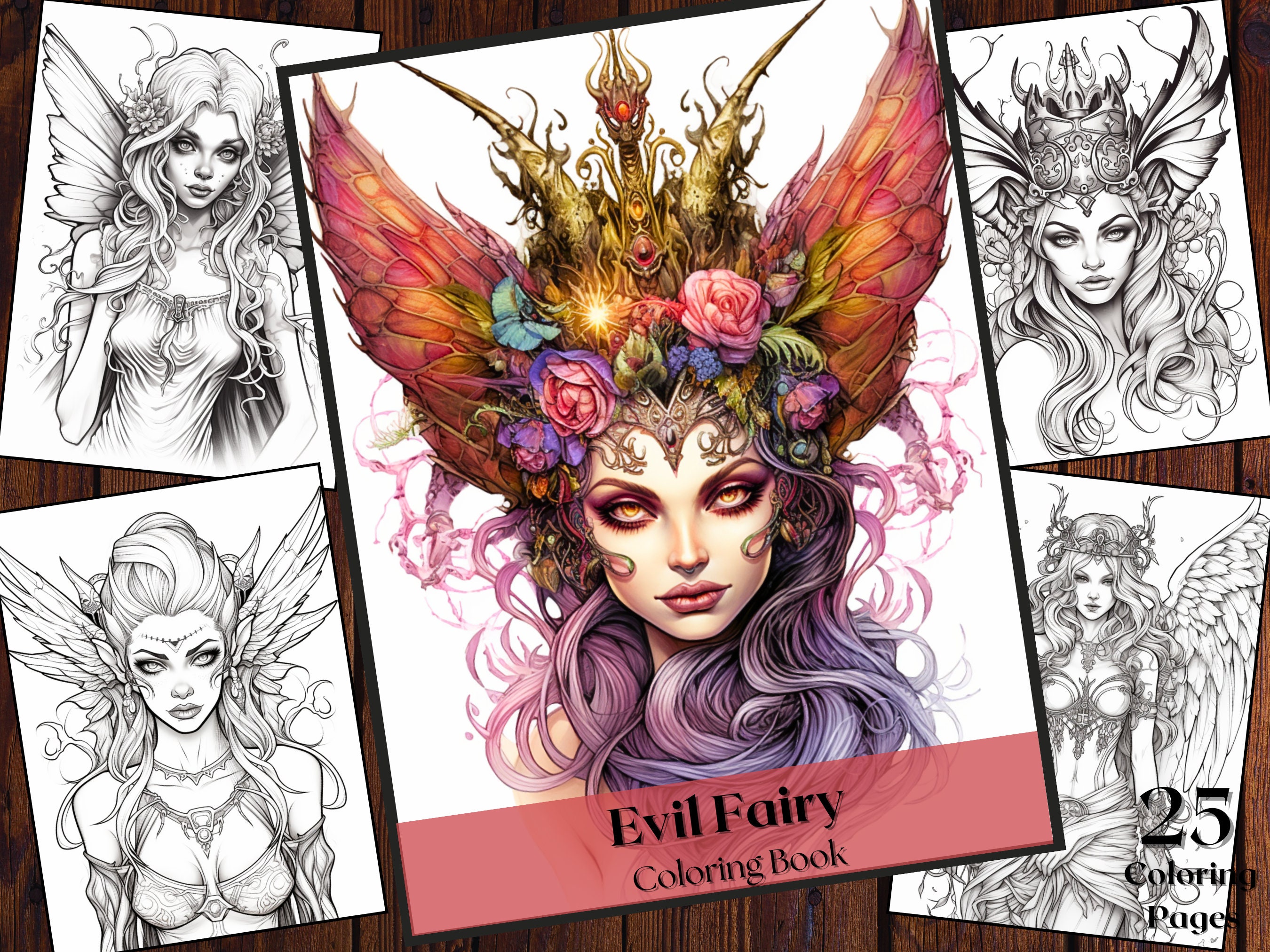 Evil Fairy Coloring Book 25 Adults and Kids Printable Coloring Books ...