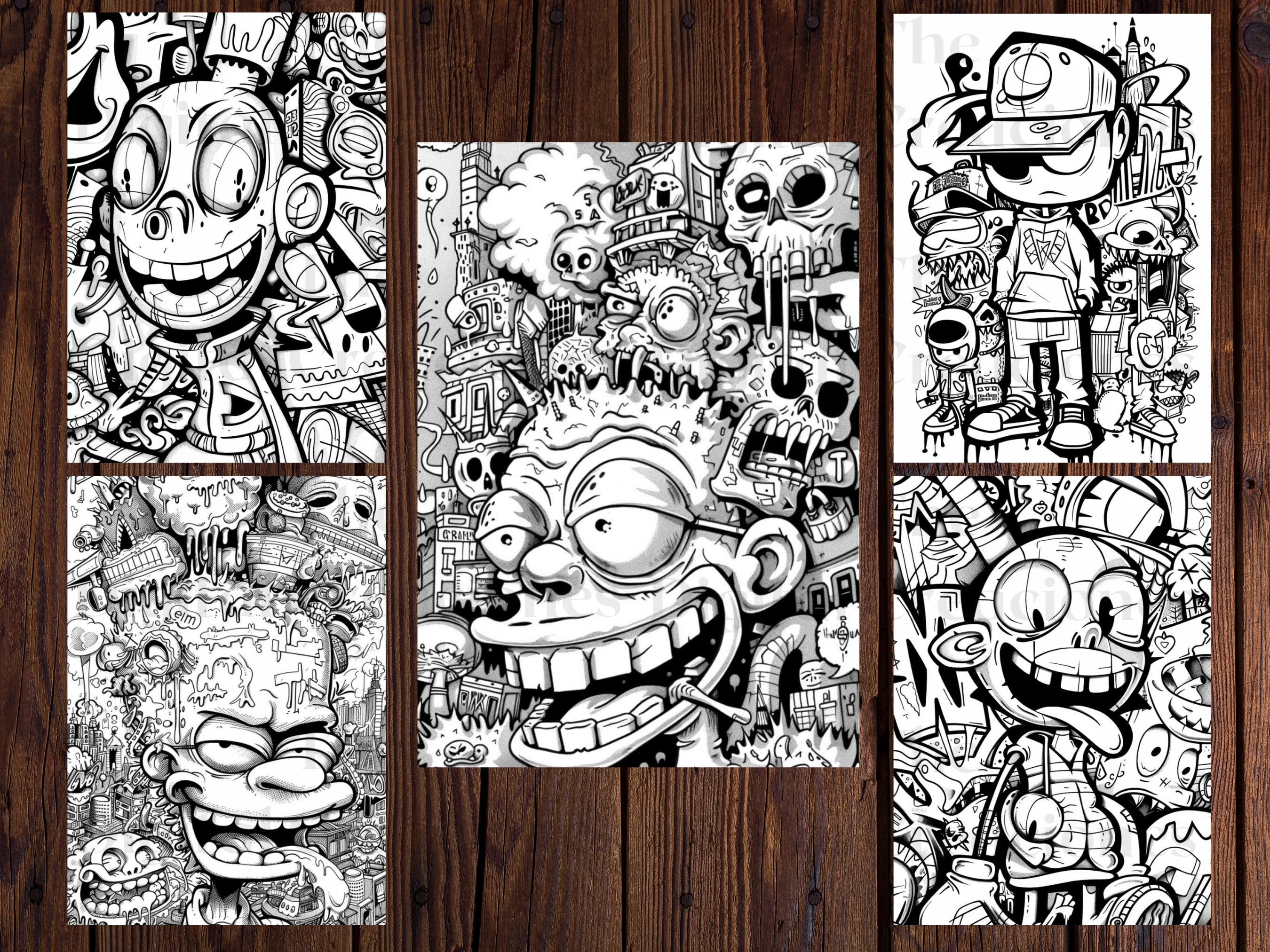 25 Graffiti Creatures Coloring Book Abstract Street Art printable ...