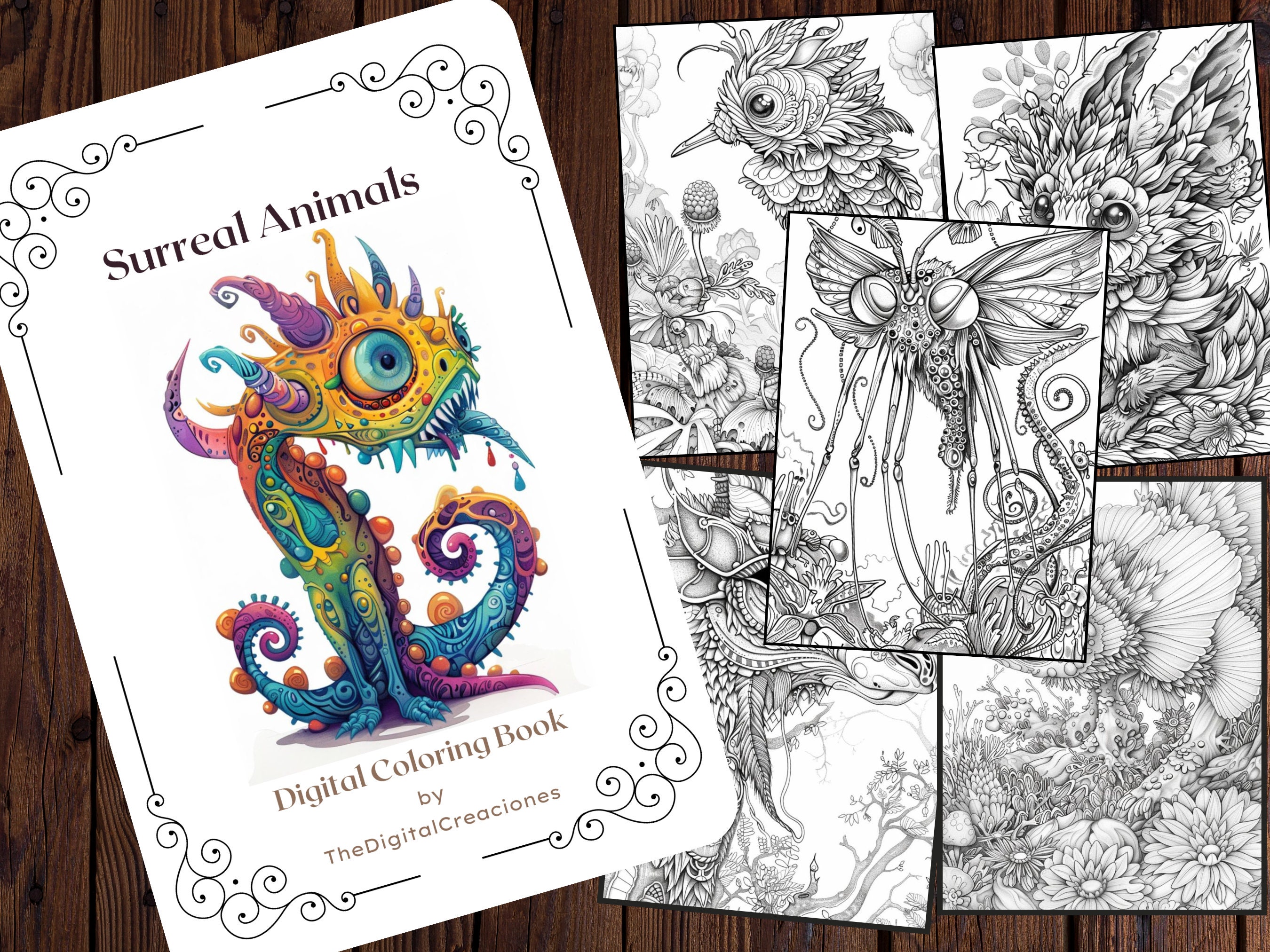25 Surreal Animals Coloring Book|surrealism Coloring Book|fantasy ...