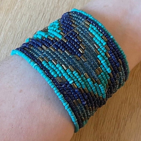 Beaded Cuff Bracelet - Etsy