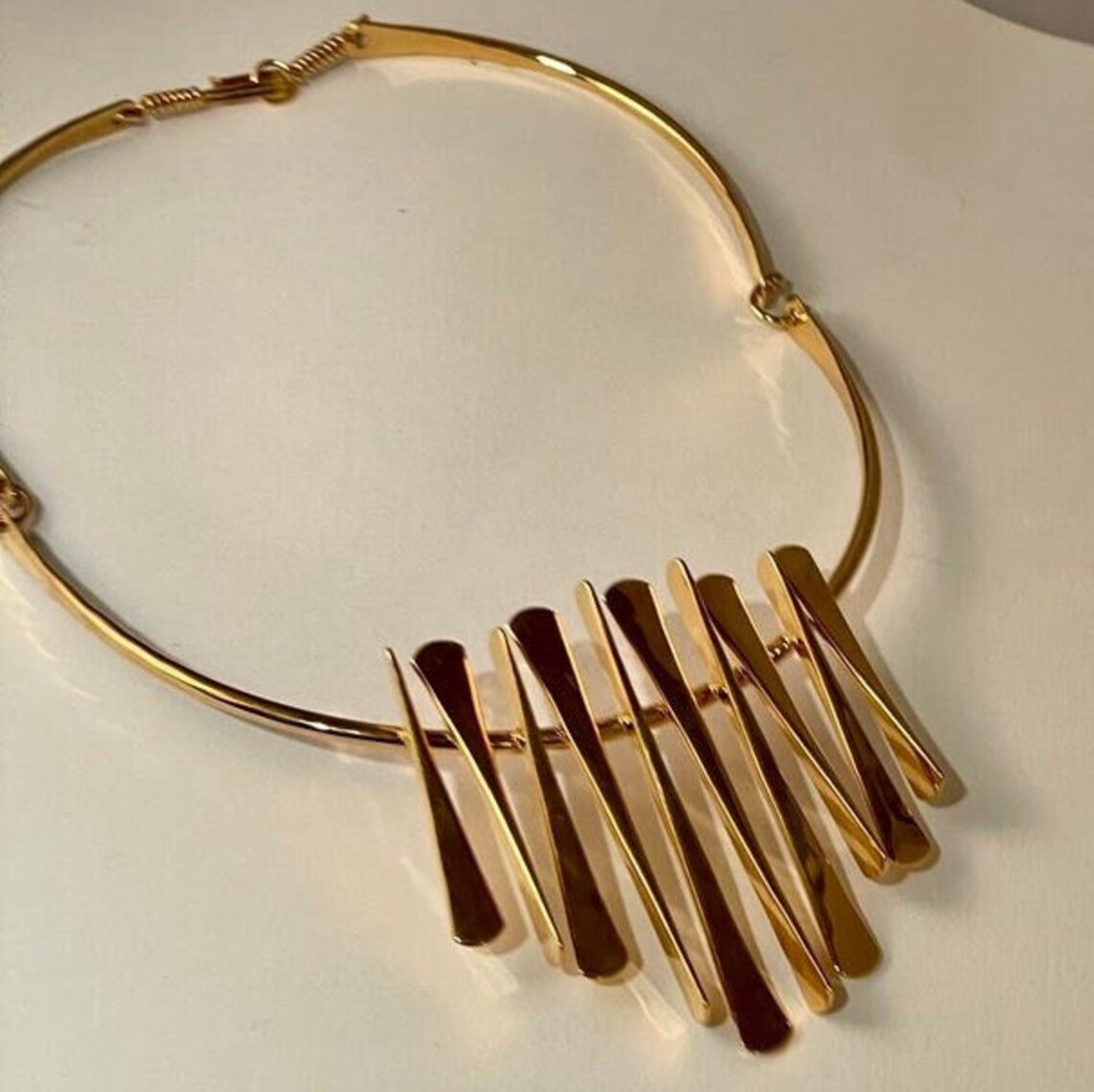 Rare Richard Lawless / Jack Boyd Brutalist Necklace Gold Tone Choker ...