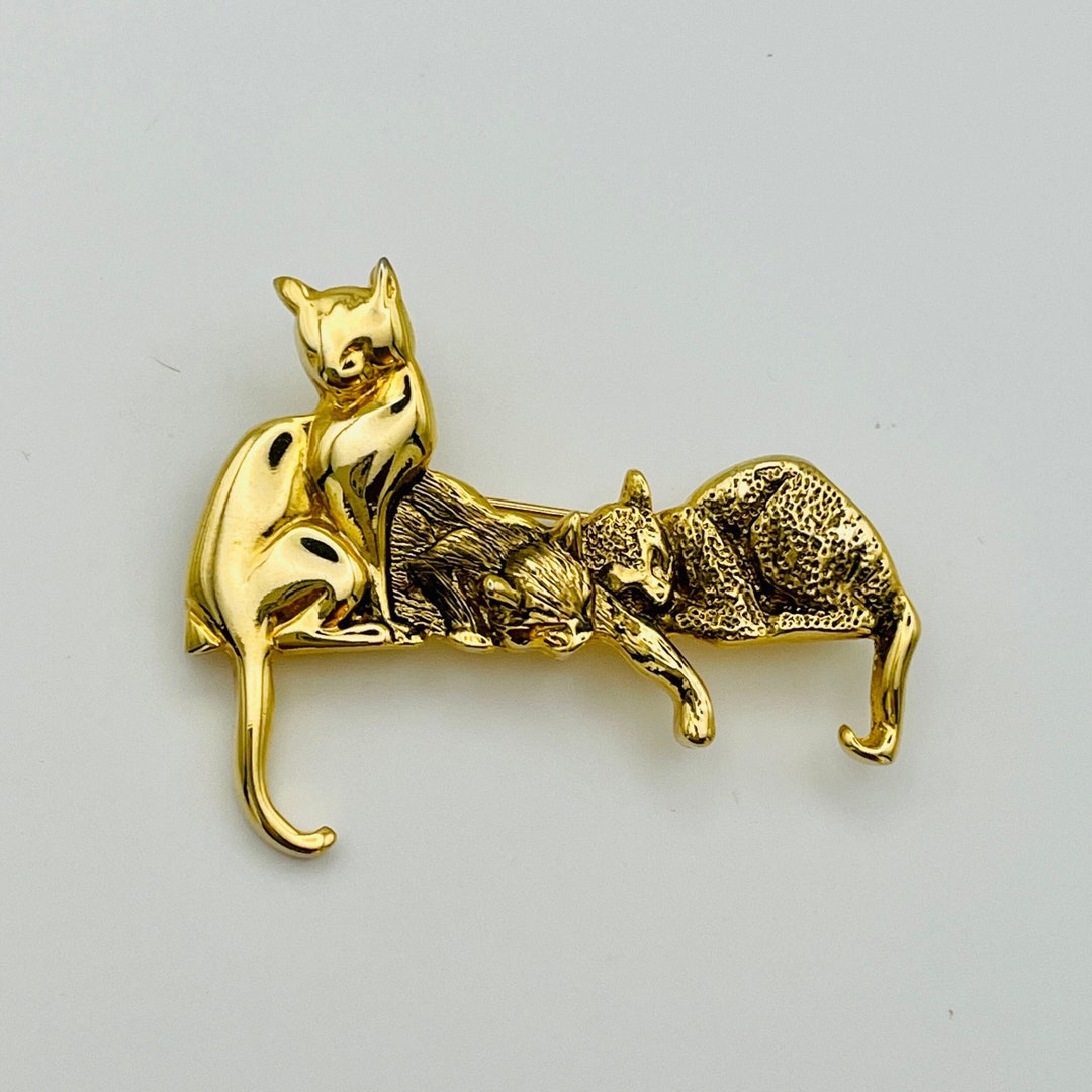 MFA Museum of Fine Arts Vintage Three Playful Cats Brooch - Etsy