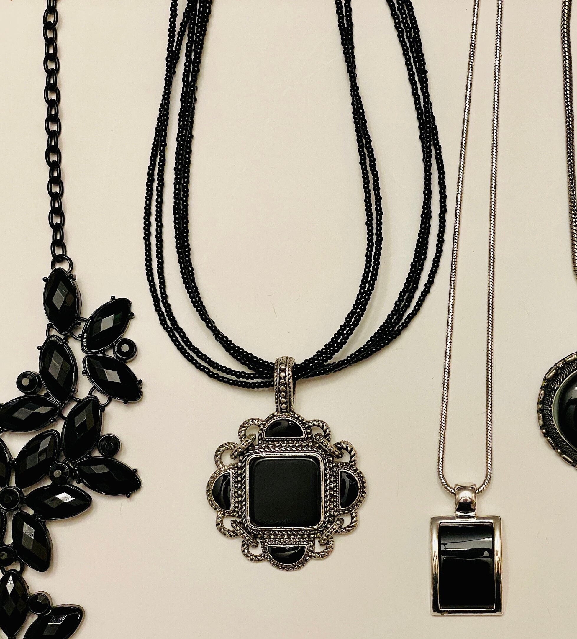 Black Statement Necklaces Black Prom Jewelry Wednesday Addams Necklace ...