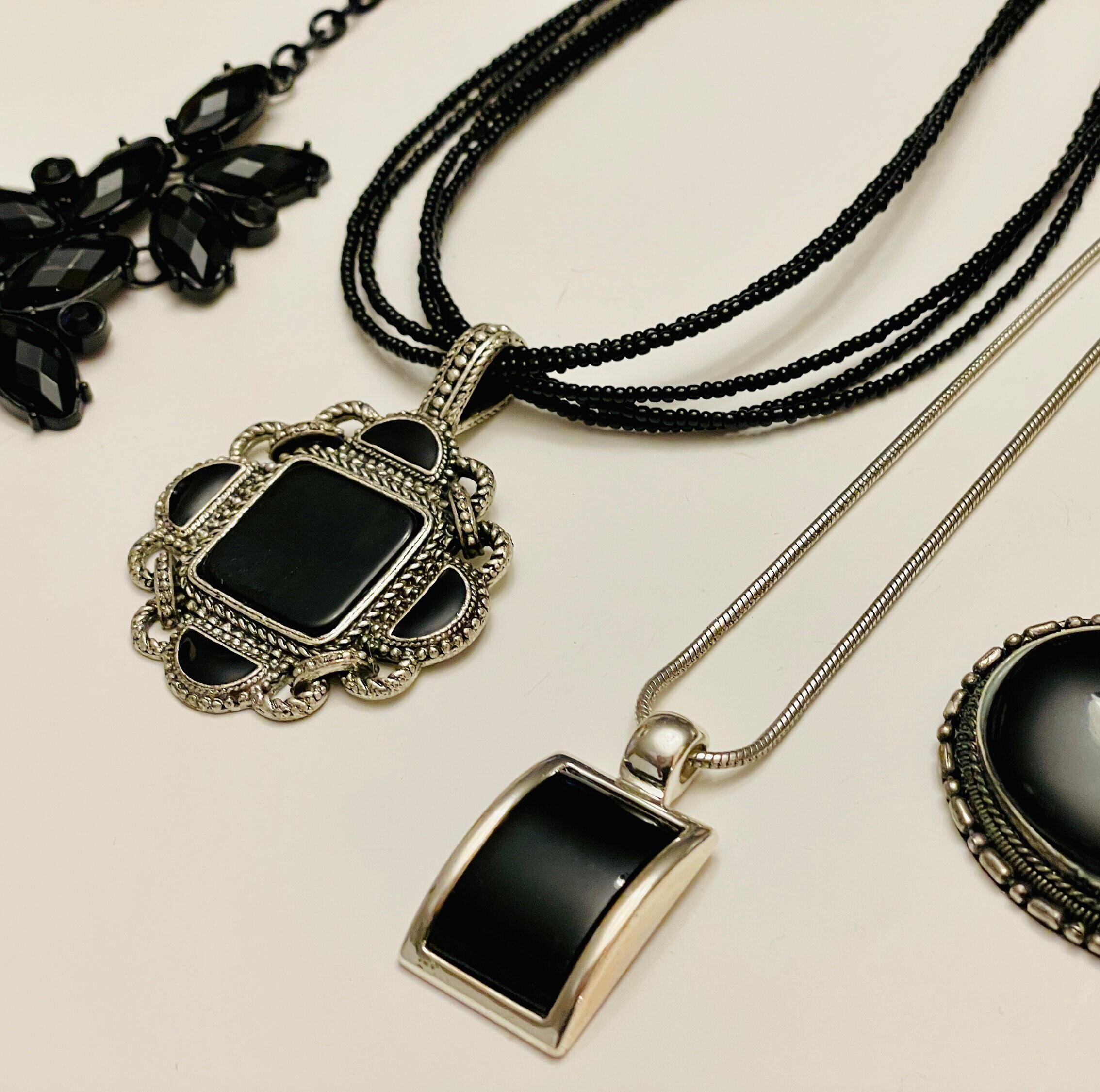 Black Statement Necklaces Black Prom Jewelry Wednesday Addams Necklace ...