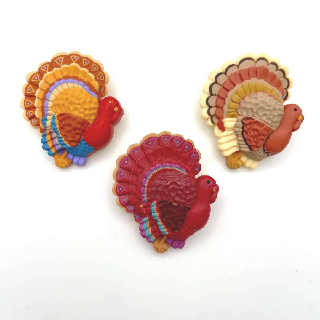 Hallmark Cards Thanksgiving Turkey Vintage Brooch Pin 1980s Lapel Pin ...