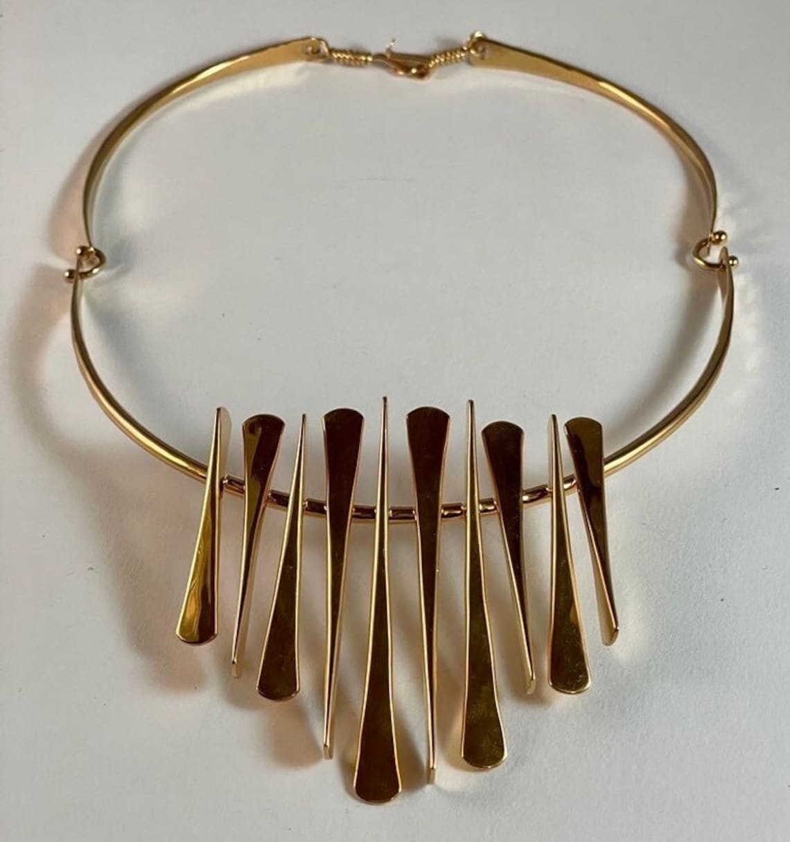 Rare Richard Lawless / Jack Boyd Brutalist Necklace Gold Tone Choker ...