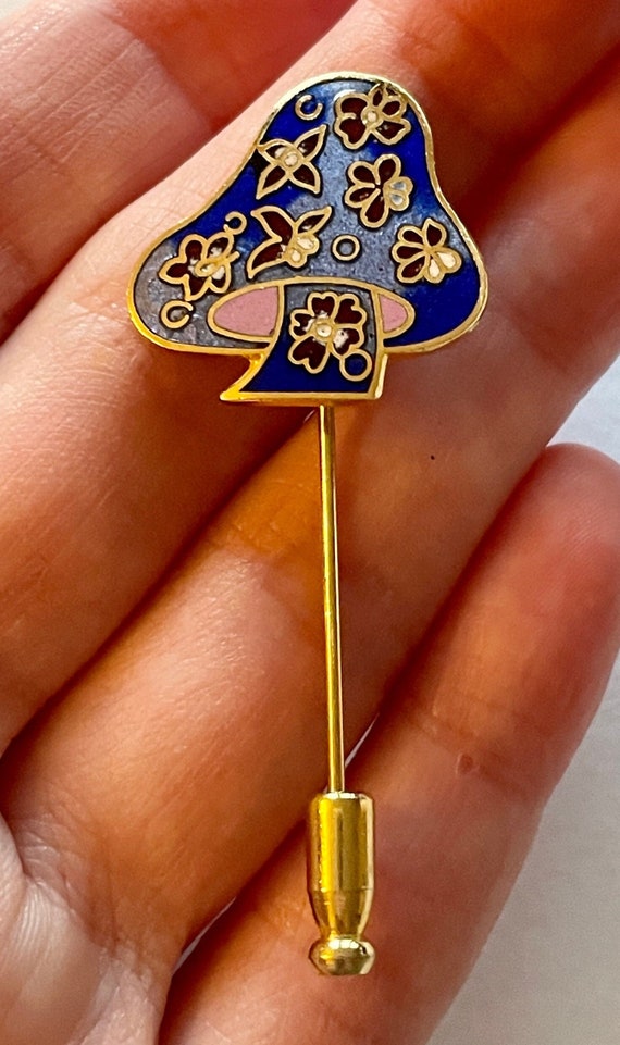 Vintage mushroom stick pin - Gem