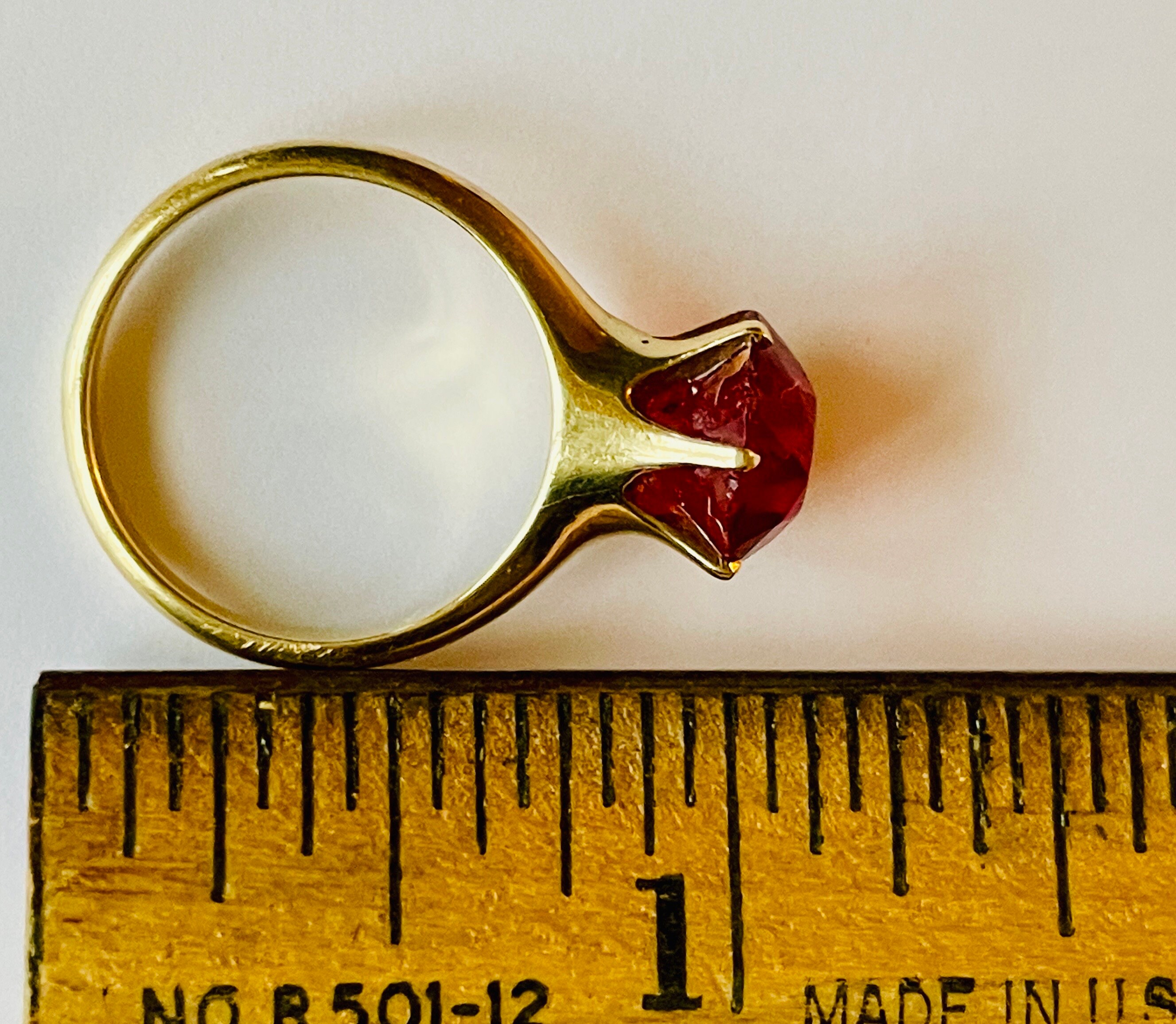 Ruby Red Ring Faux Ruby Ring 14k Gold Fill Large and Brightly Colored ...