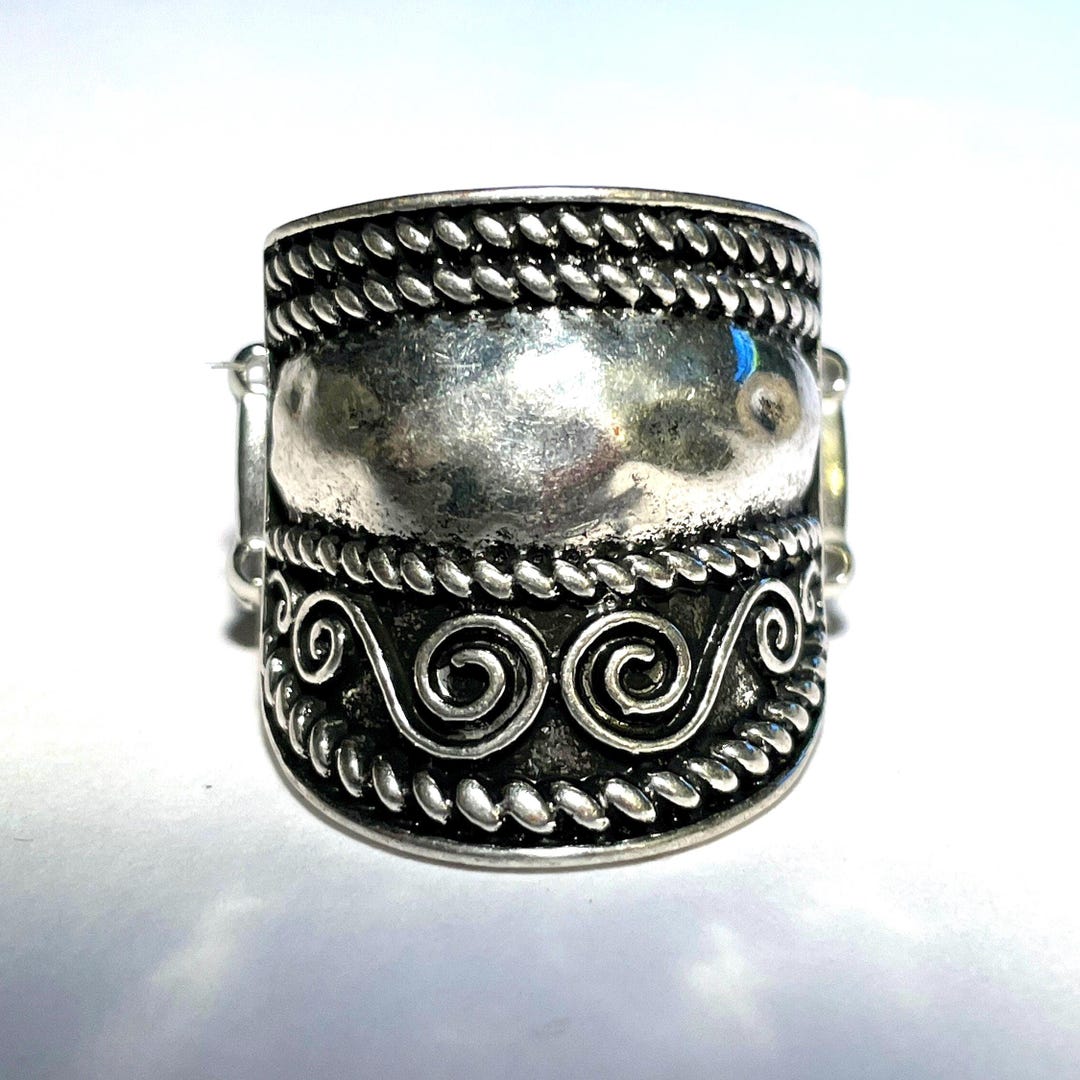 Armor Style Ring Silver Tone Cosplay Ring Knight Cosplay Warrior ...