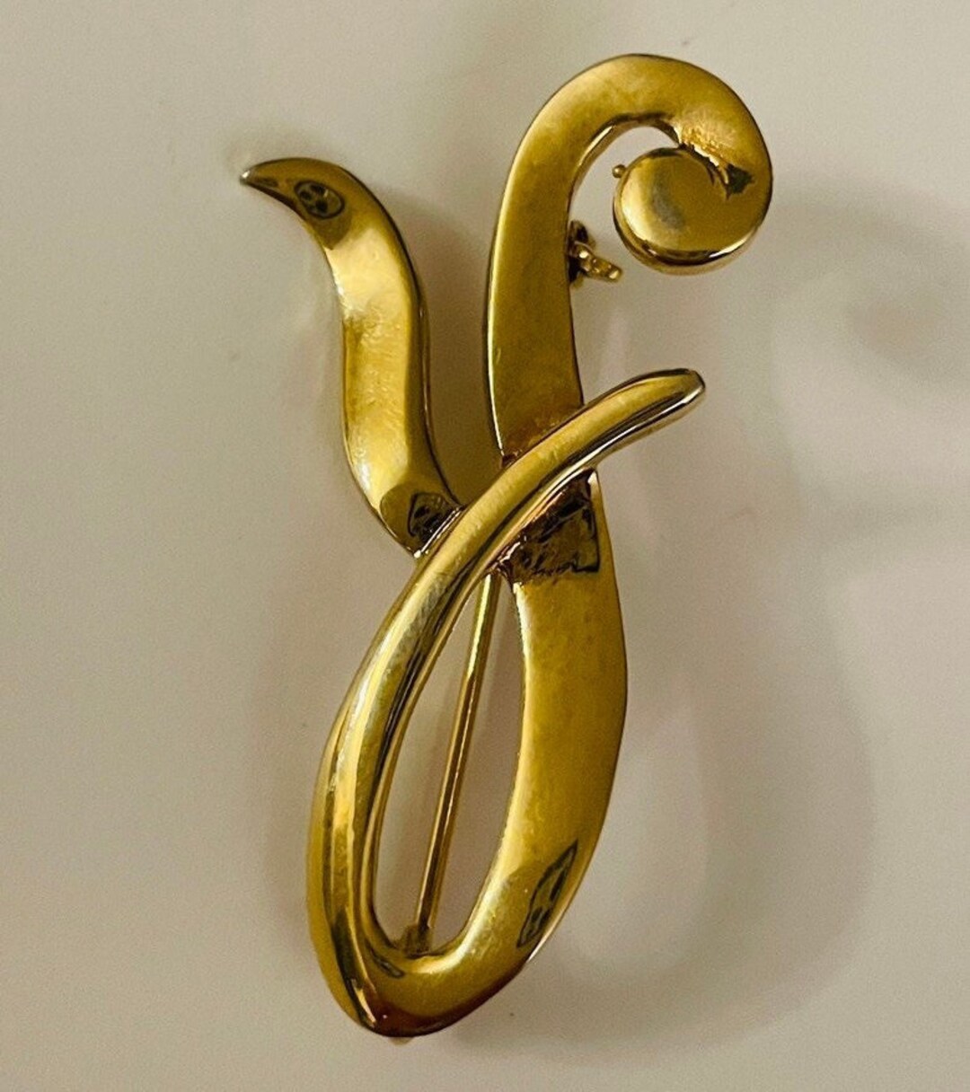 Y Letter H Brooch Pin Vintage in Gold Tone Letter - Etsy