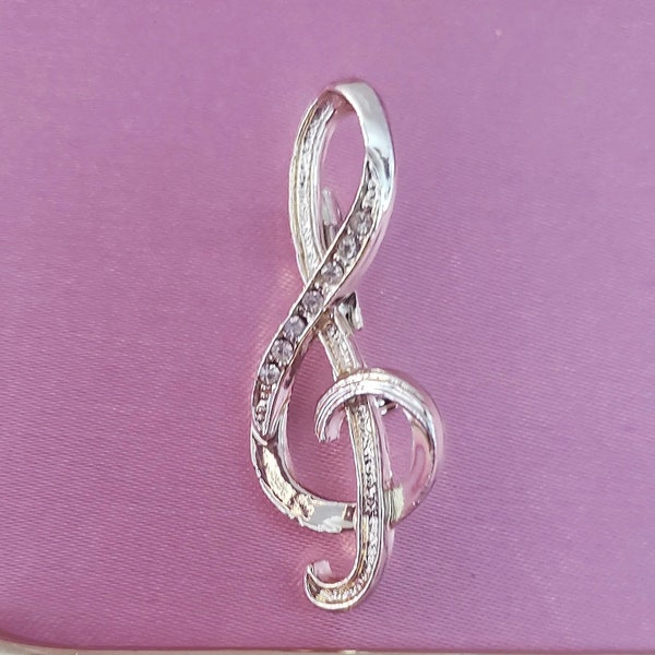 Treble Clef Brooch - Etsy UK