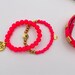 Three Rustic Cuff Bracelets Wrap Bracelet Hot Pink and Gold Tone ...